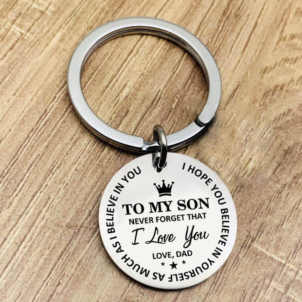 Dad To Son Believe In Yourself Keychain - GrindStyle
