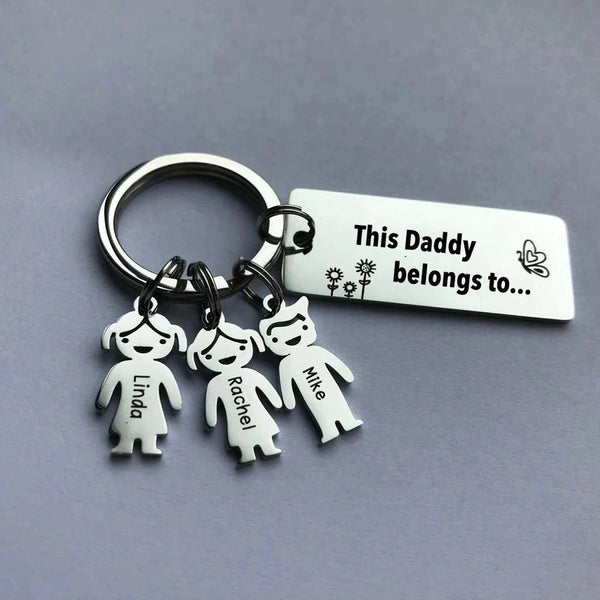 Personalized Family Name Kids Charm Keychain - GrindStyle